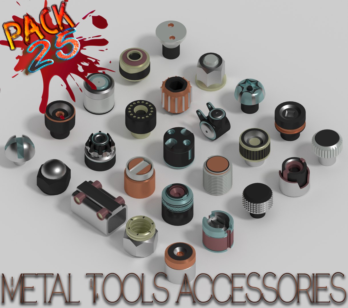 3D Model Metal Tools Accessories - TurboSquid 1163091