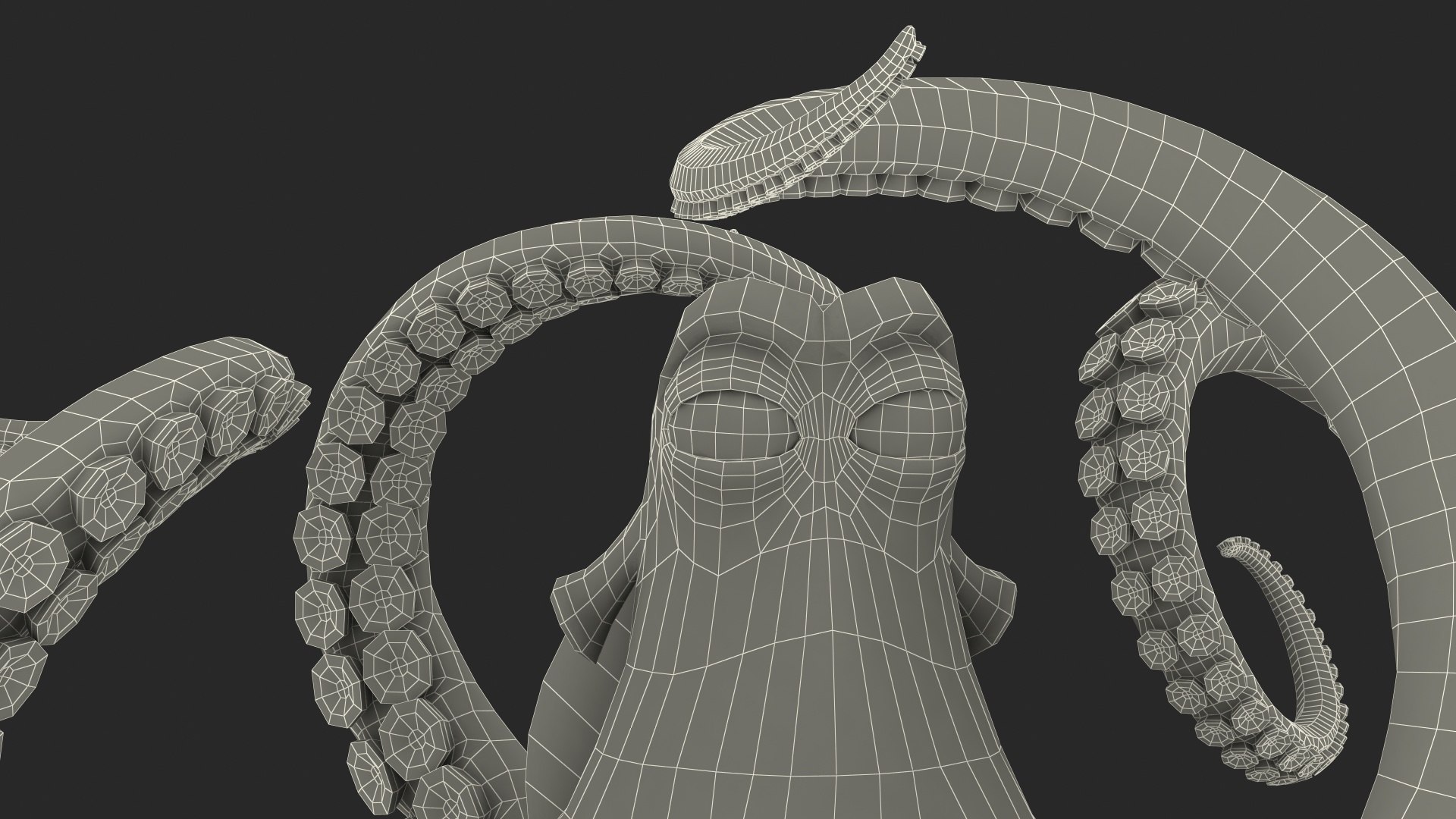 3D Cartoon Octopus Floating Pose - TurboSquid 1971810