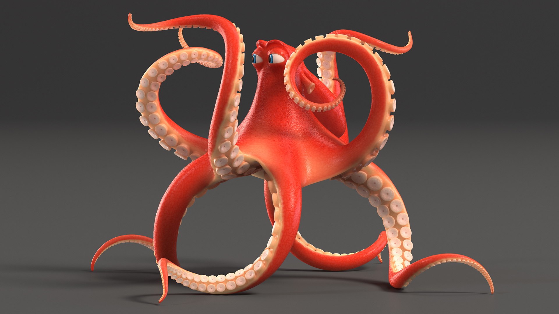 3D Cartoon Octopus Floating Pose - TurboSquid 1971810