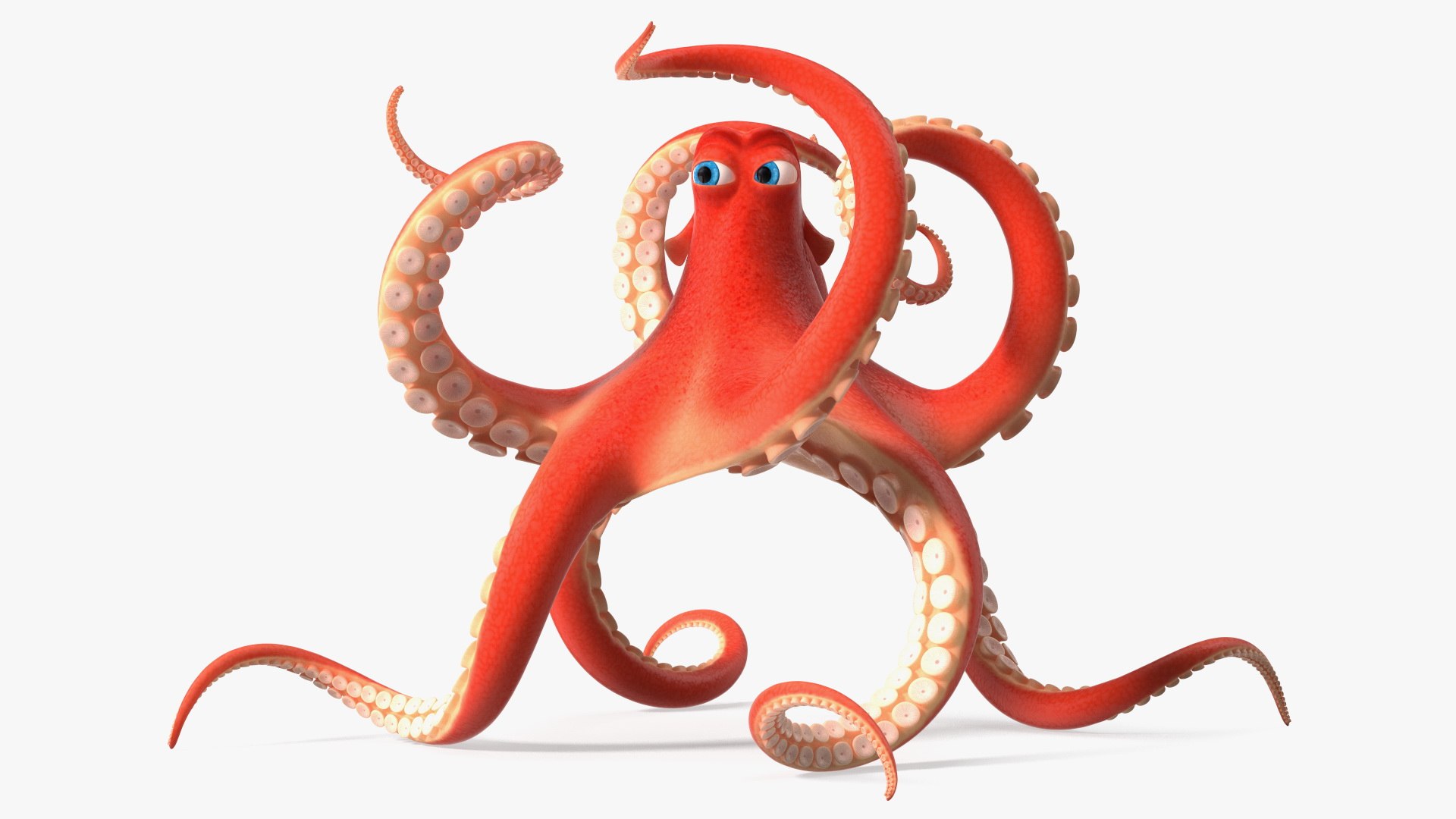 3D Cartoon Octopus Floating Pose - TurboSquid 1971810