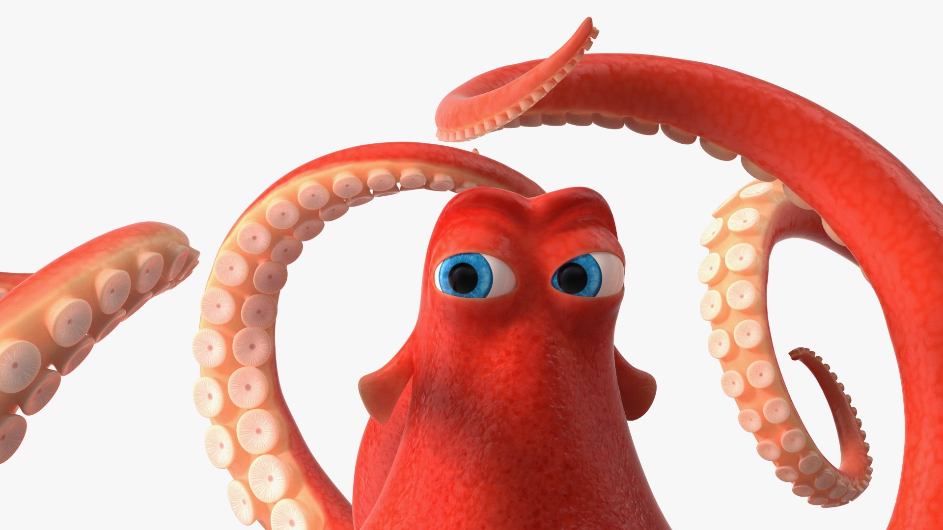 3D Cartoon Octopus Floating Pose - TurboSquid 1971810