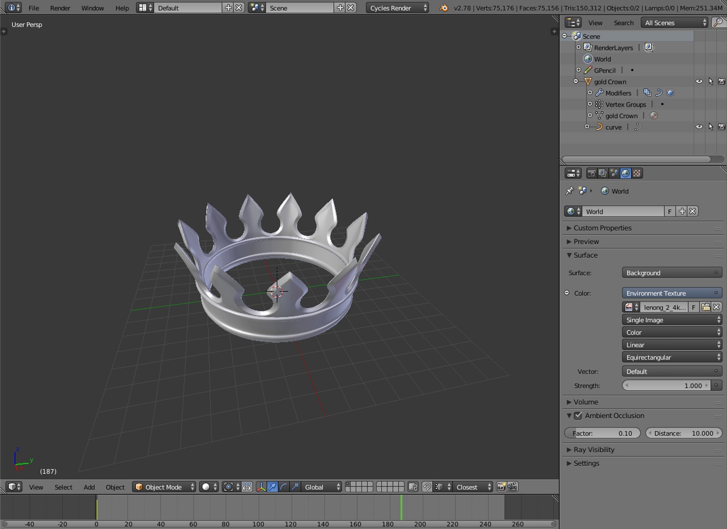 3d Max Gold Crown