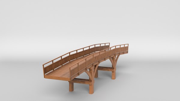 3D wooden road bridge model - TurboSquid 1674972