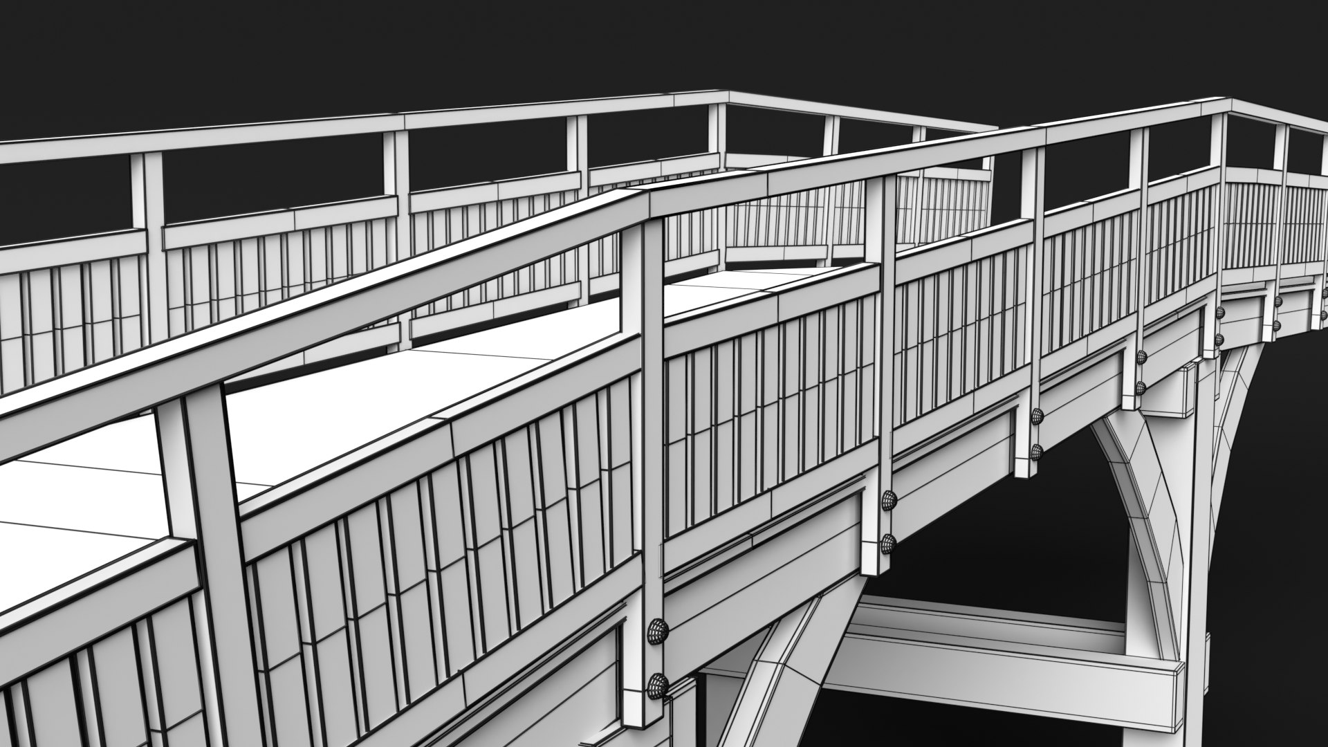 3D wooden road bridge model - TurboSquid 1674972