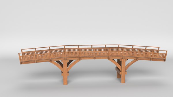 3D wooden road bridge model - TurboSquid 1674972