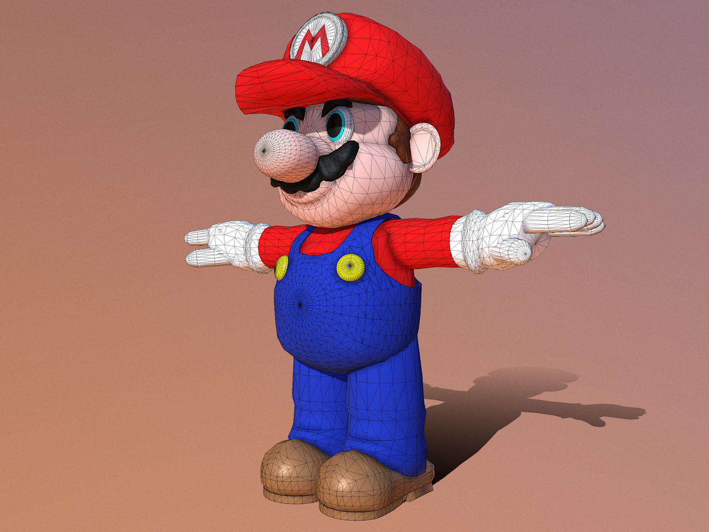 modelo 3d Super Mario T-pose gratis - TurboSquid 1308280