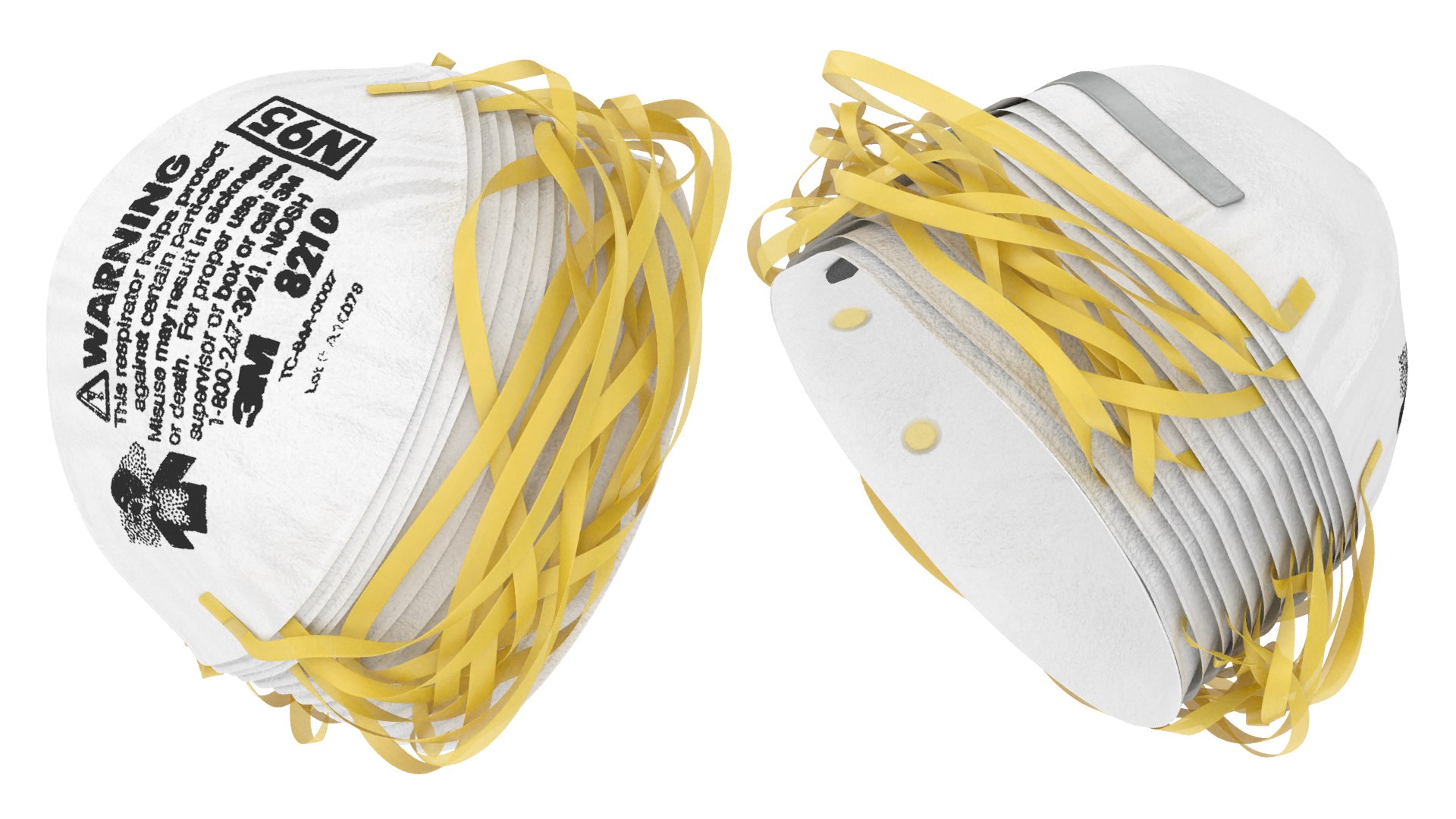 N95 3m 8210 respirator 3D - TurboSquid 1705232