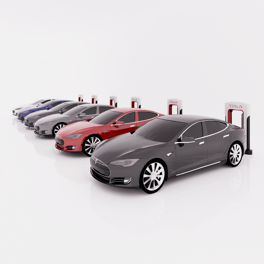 modelo 3d Familia Tesla Revit con cargadores - TurboSquid 1684488