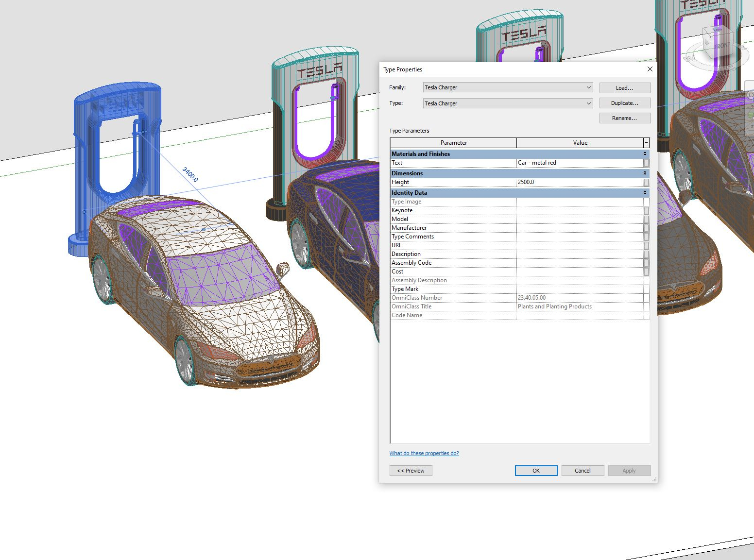 modelo 3d Familia Tesla Revit con cargadores - TurboSquid 1684488
