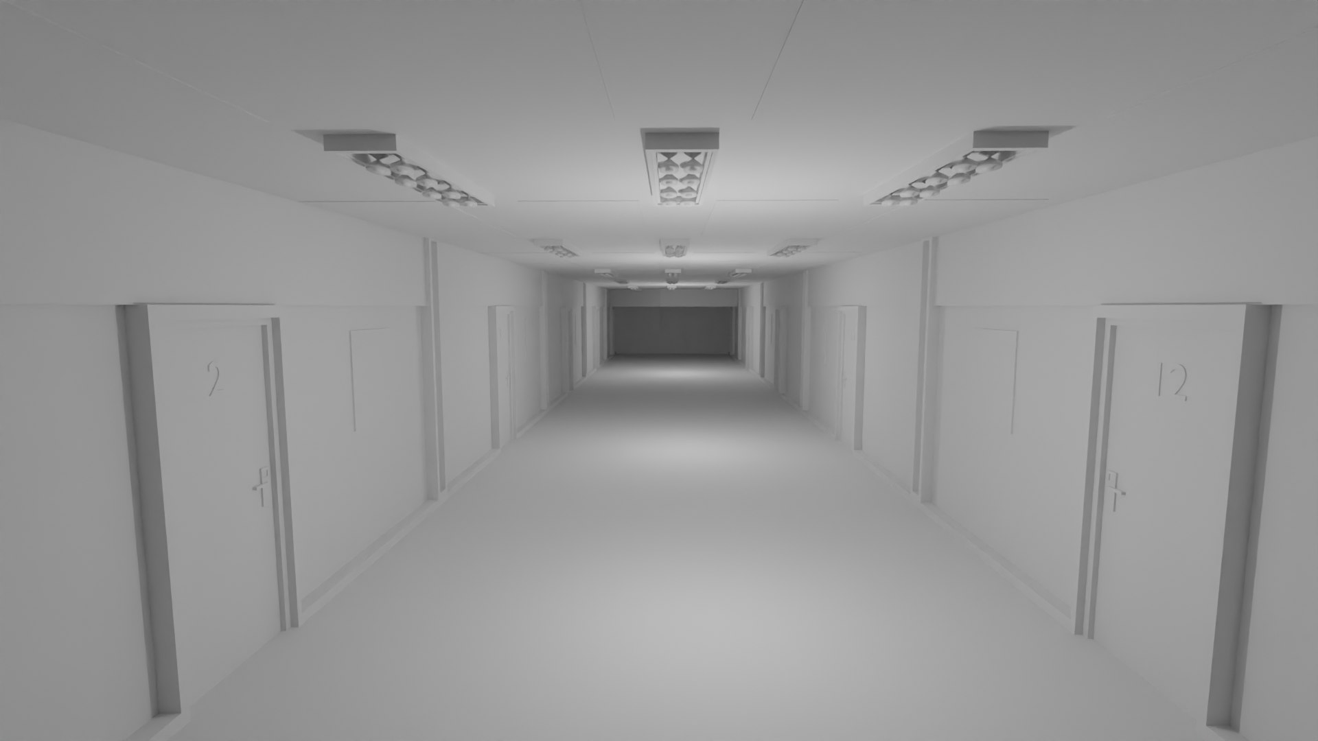 3D Hotel Corridor No Material - TurboSquid 2178781