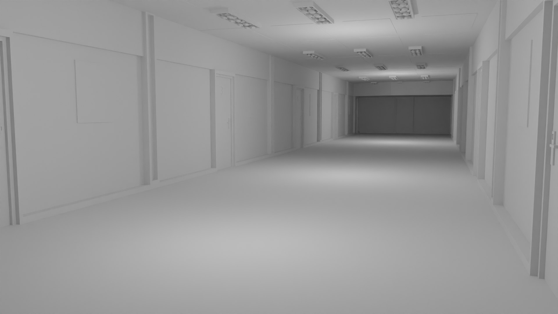 3D Hotel Corridor No Material - TurboSquid 2178781