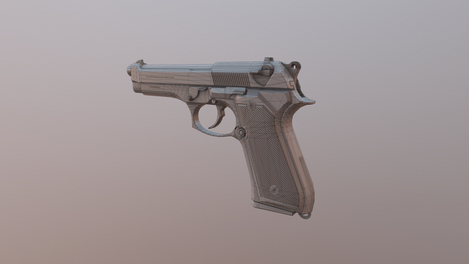 3d Beretta 92fs Ready Pistol Model