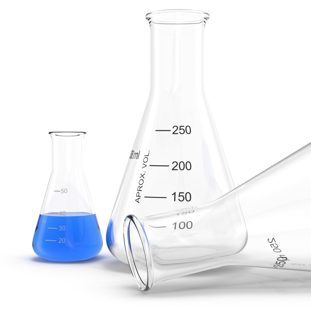 Erlenmeyer Flasks Modeled 3ds