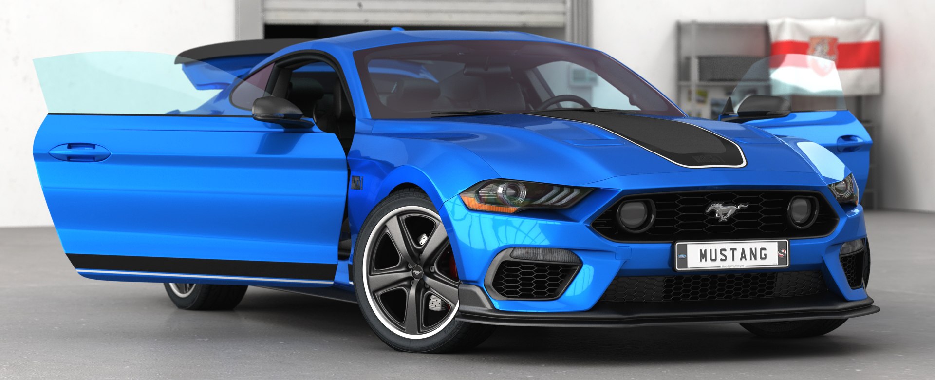 Realistic mustang 2021 opening 3D model - TurboSquid 1644960