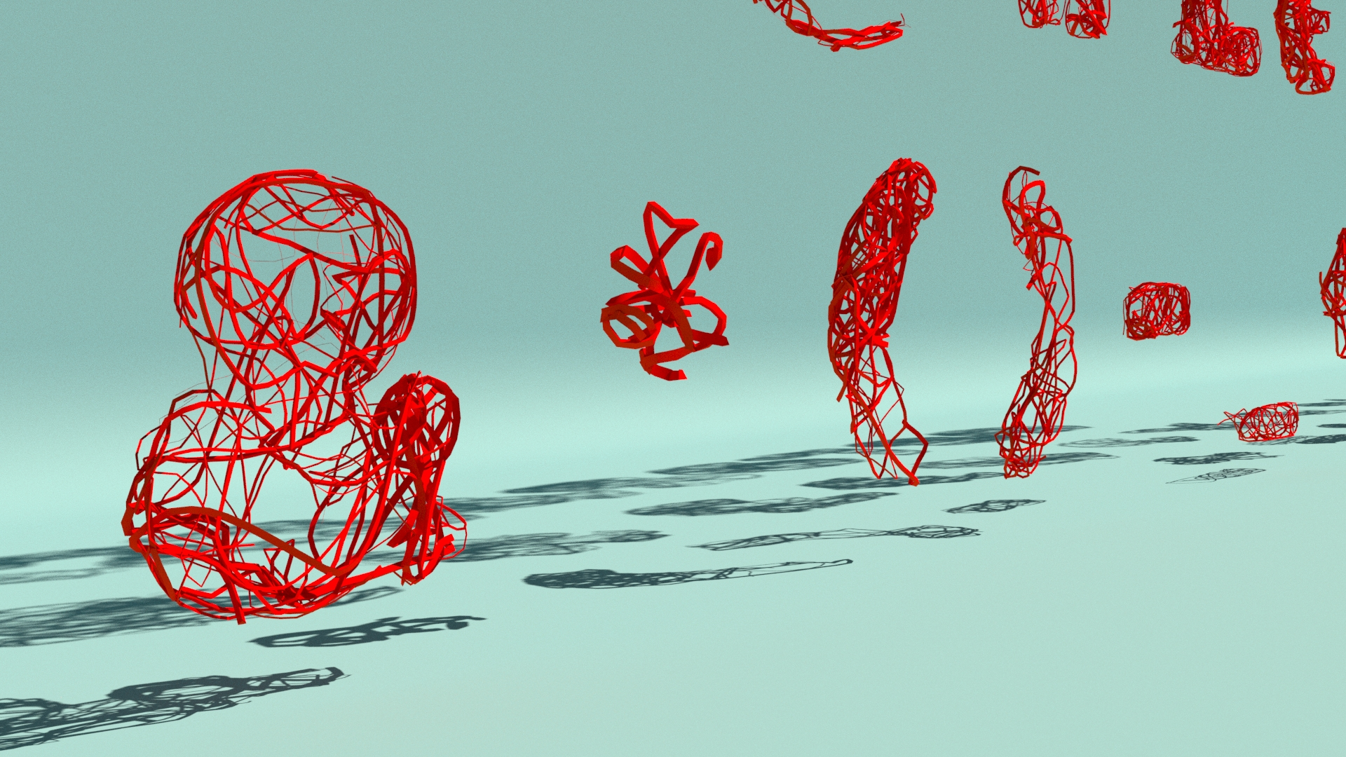 3d numbers signs splines model