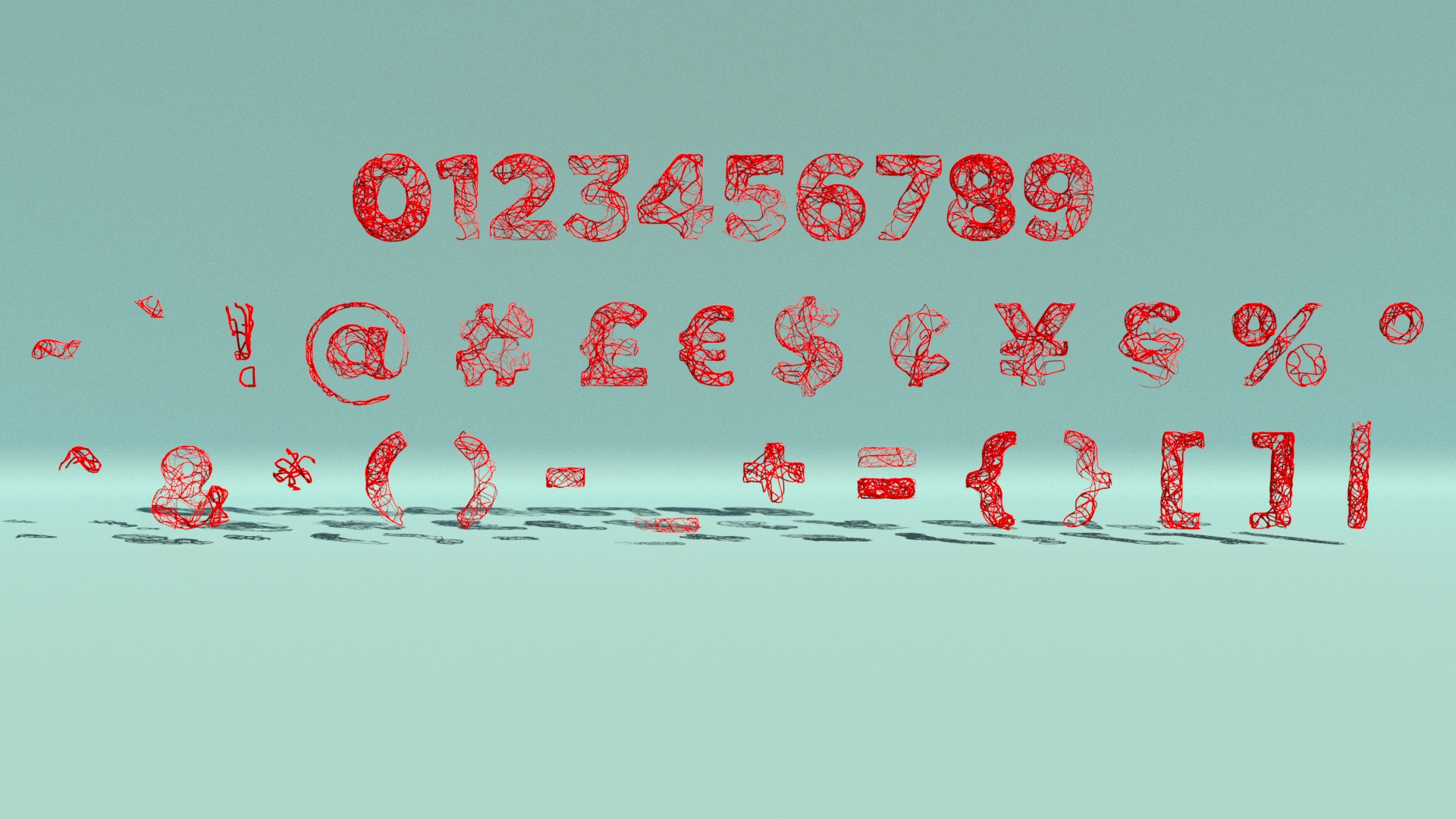 3d numbers signs splines model