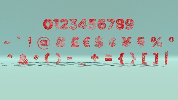 3d numbers signs splines model