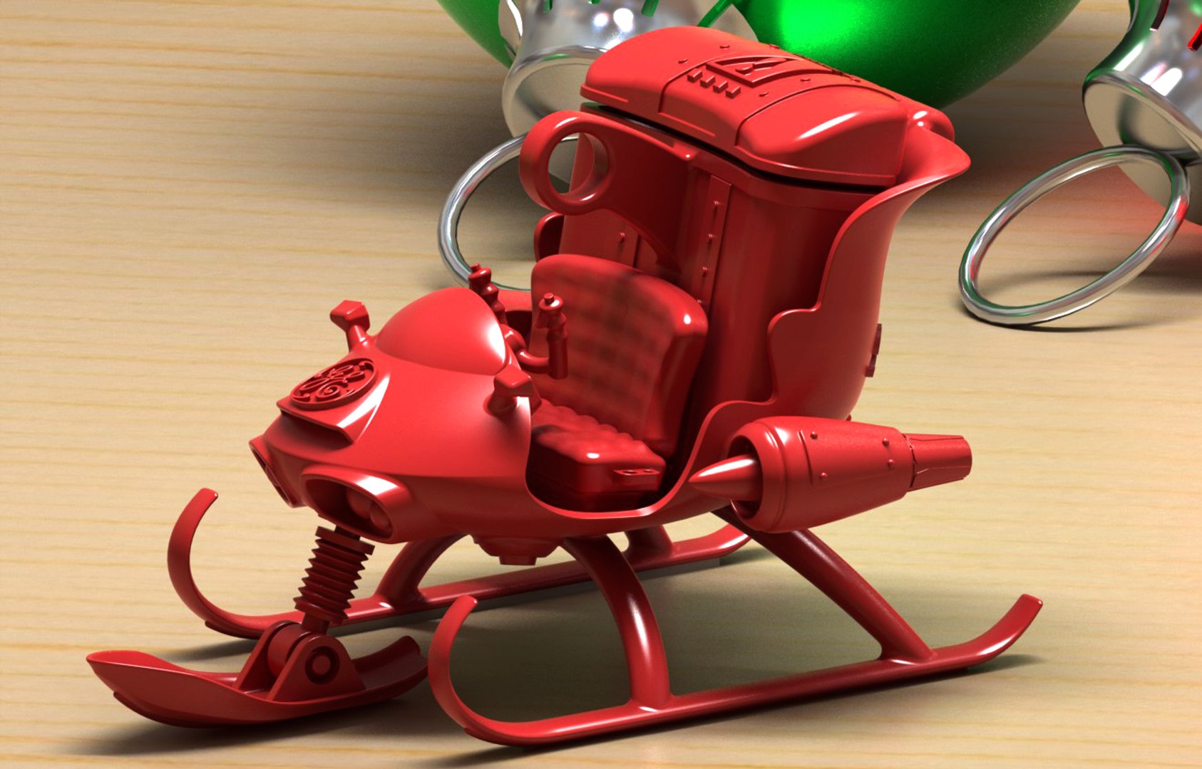 3d Model Turbo Sleigh Santa