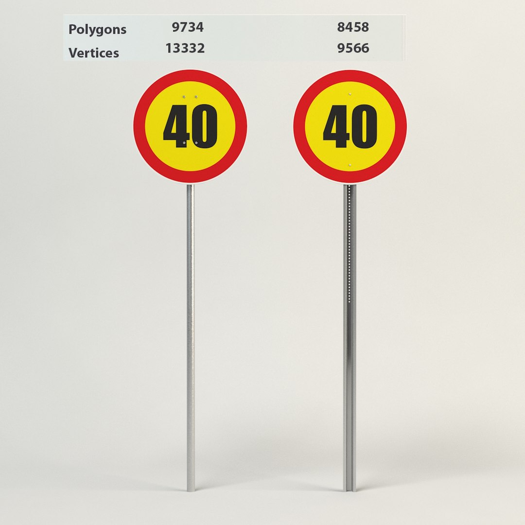 3d Traffic Sign Restricting Speed