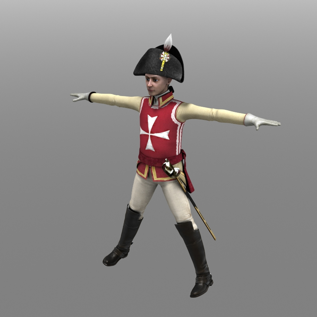 Chevalier Guard Officer 3d Model