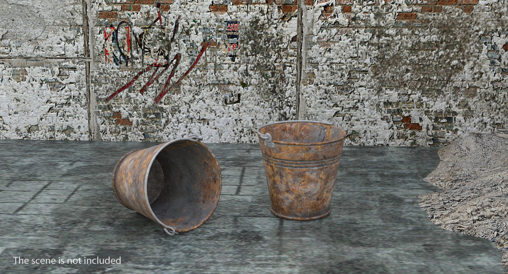 3D rusty metal pail - TurboSquid 1311285