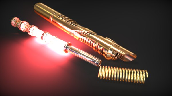 3d sith lord elegant lightsaber