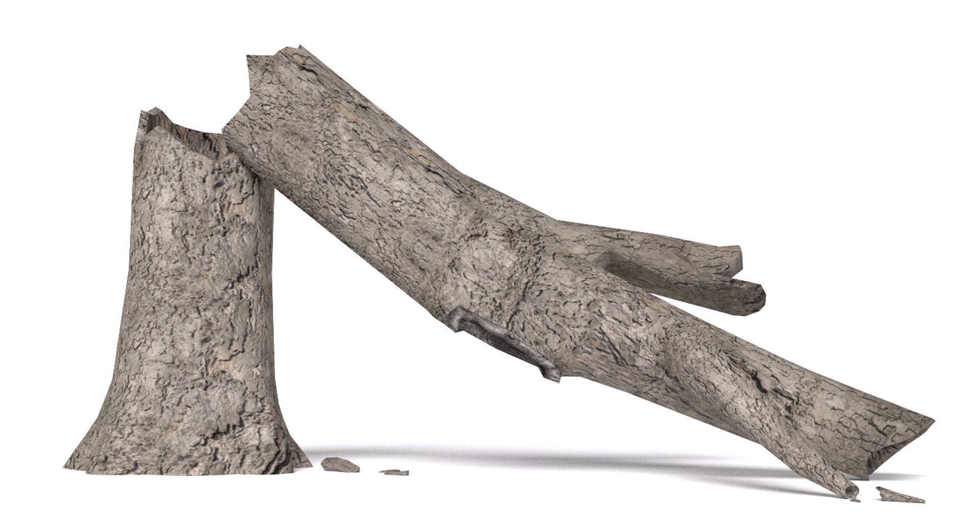 3d model dead fallen tree