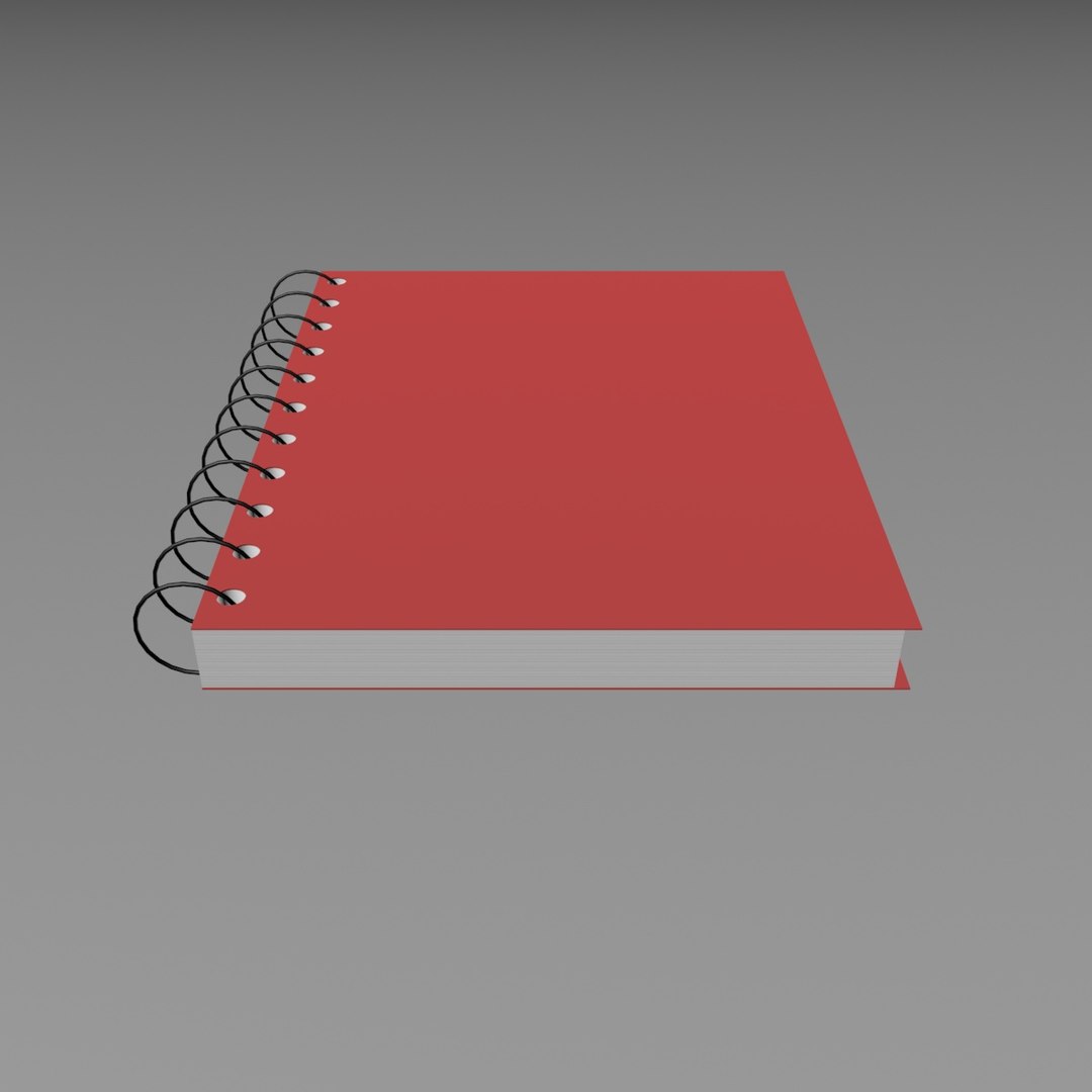 3d Model Notebook Red