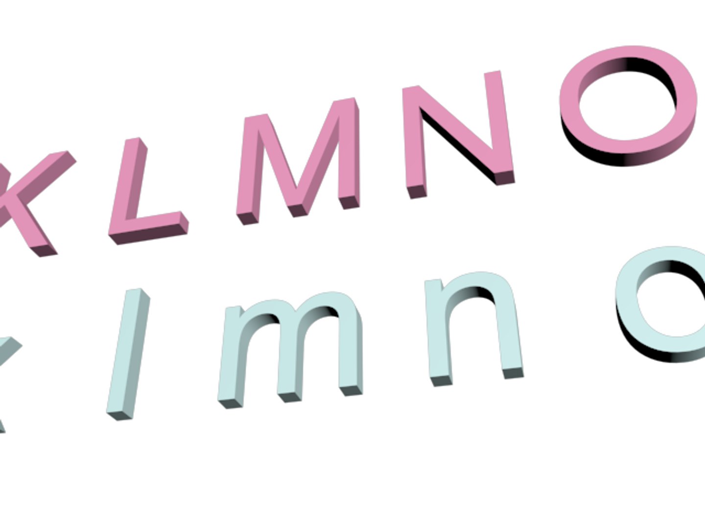 3d Model Simple Alphabets Numbers