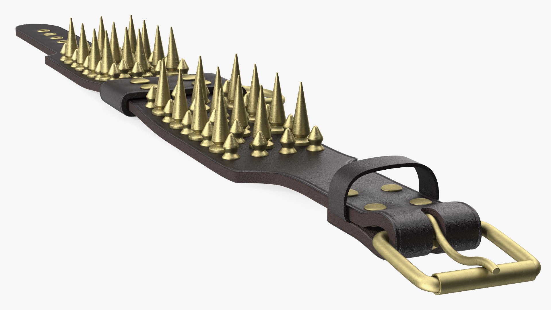 Leather Studded Collar Lying Brown 3D model - TurboSquid 2149115