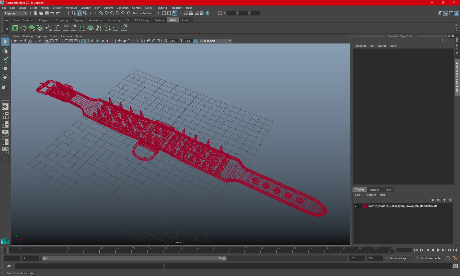 Leather Studded Collar Lying Brown 3D model - TurboSquid 2149115