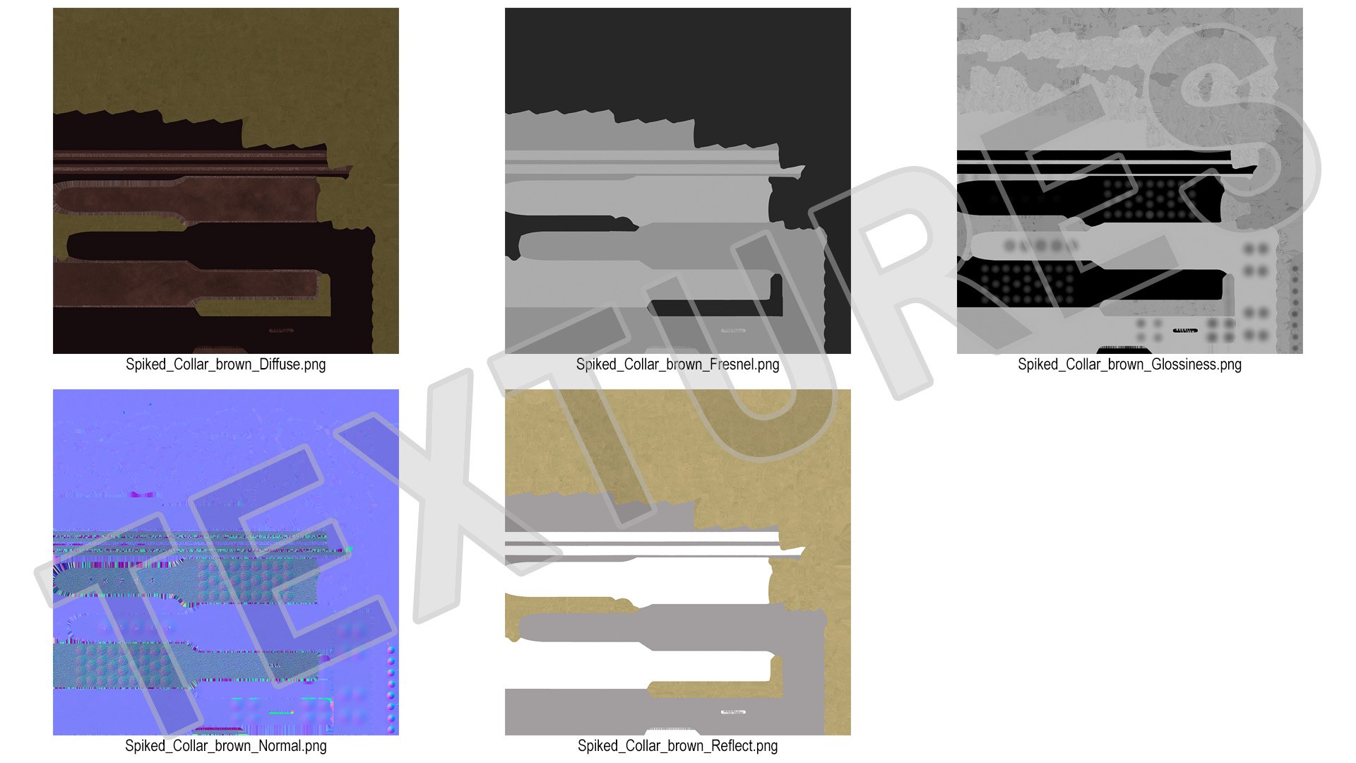 Leather Studded Collar Lying Brown 3D model - TurboSquid 2149115