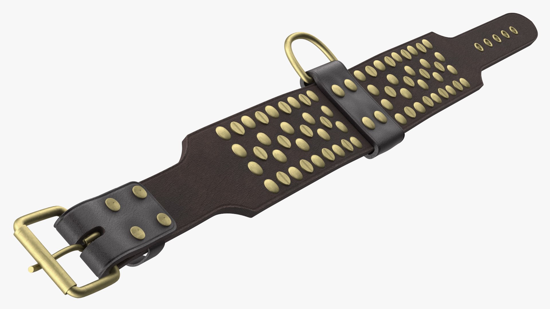 Leather Studded Collar Lying Brown 3D model - TurboSquid 2149115