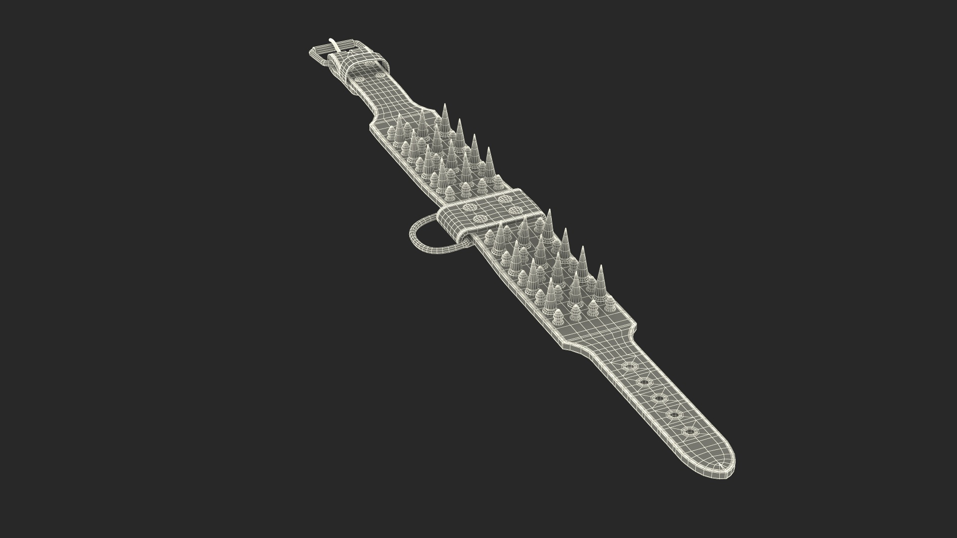 Leather Studded Collar Lying Brown 3D model - TurboSquid 2149115