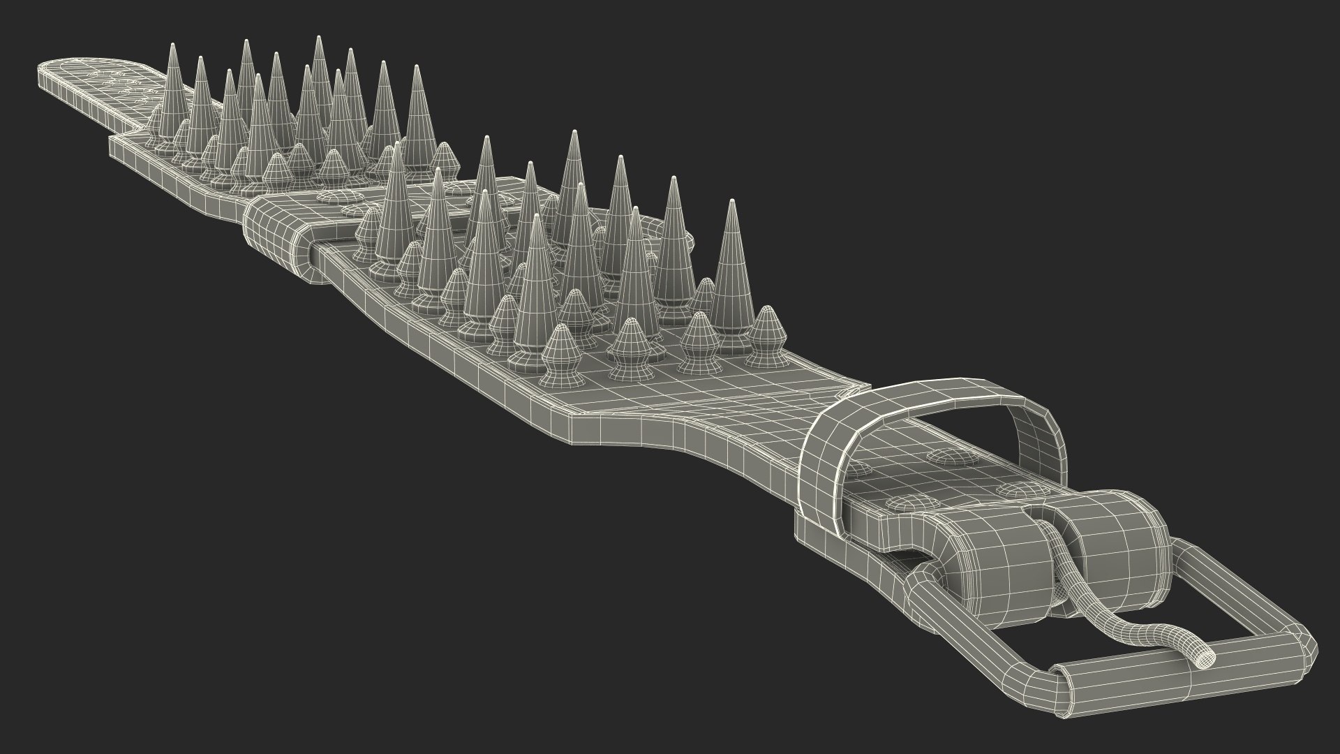 Leather Studded Collar Lying Brown 3D model - TurboSquid 2149115