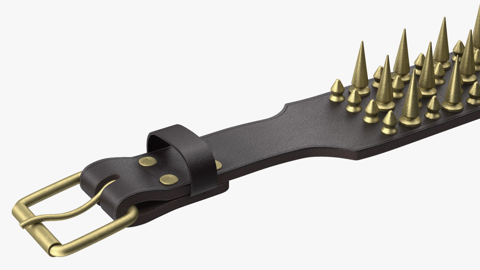 Leather Studded Collar Lying Brown 3D model - TurboSquid 2149115