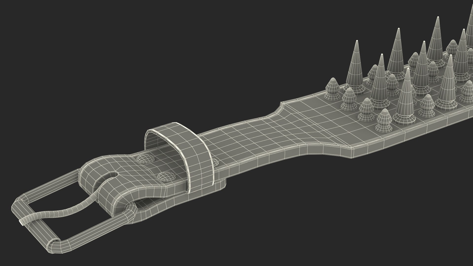 Leather Studded Collar Lying Brown 3D model - TurboSquid 2149115