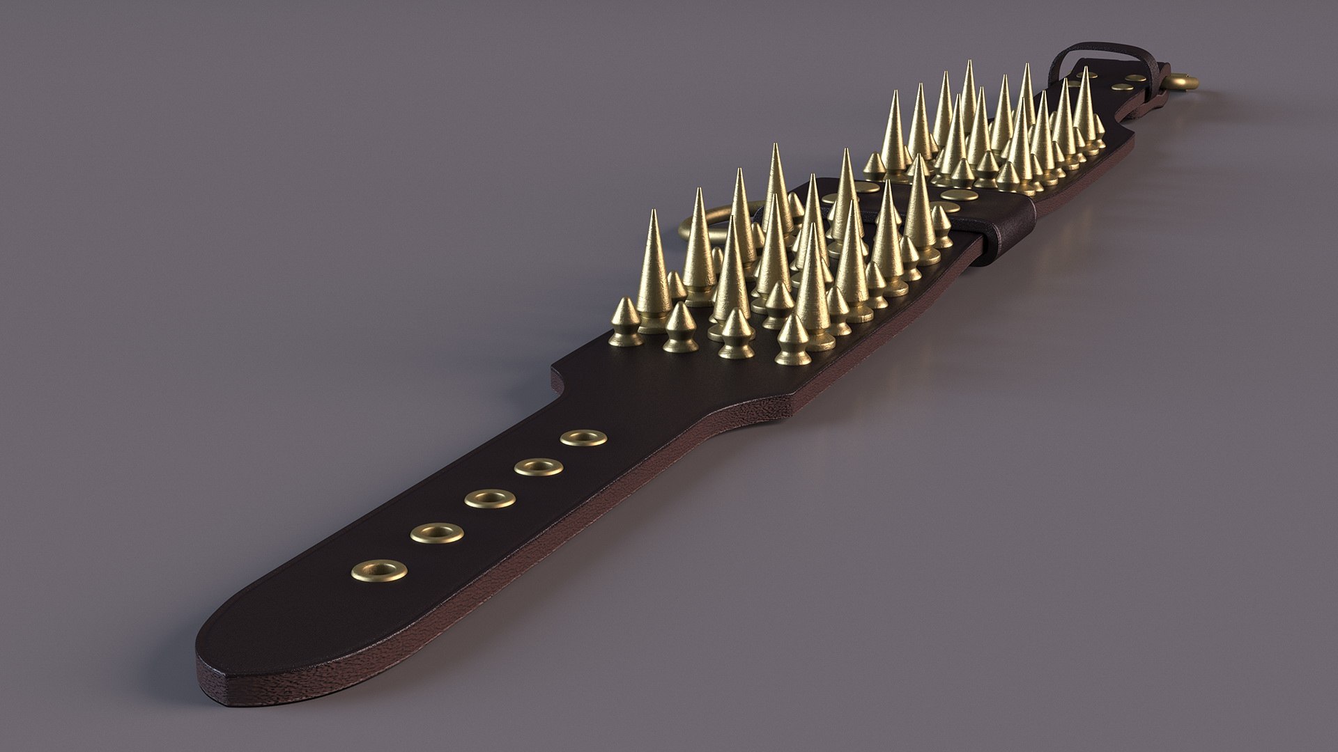 Leather Studded Collar Lying Brown 3D model - TurboSquid 2149115