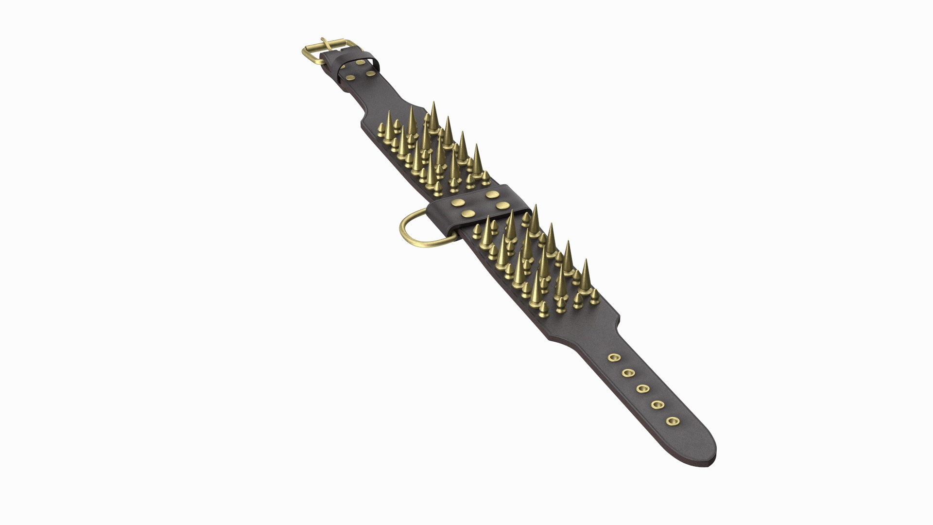 Leather Studded Collar Lying Brown 3D model - TurboSquid 2149115