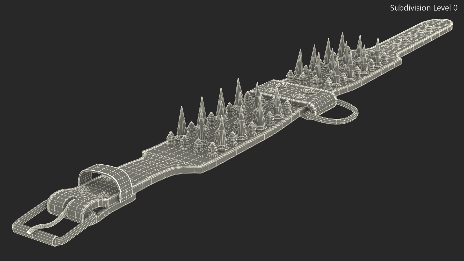 Leather Studded Collar Lying Brown 3D model - TurboSquid 2149115