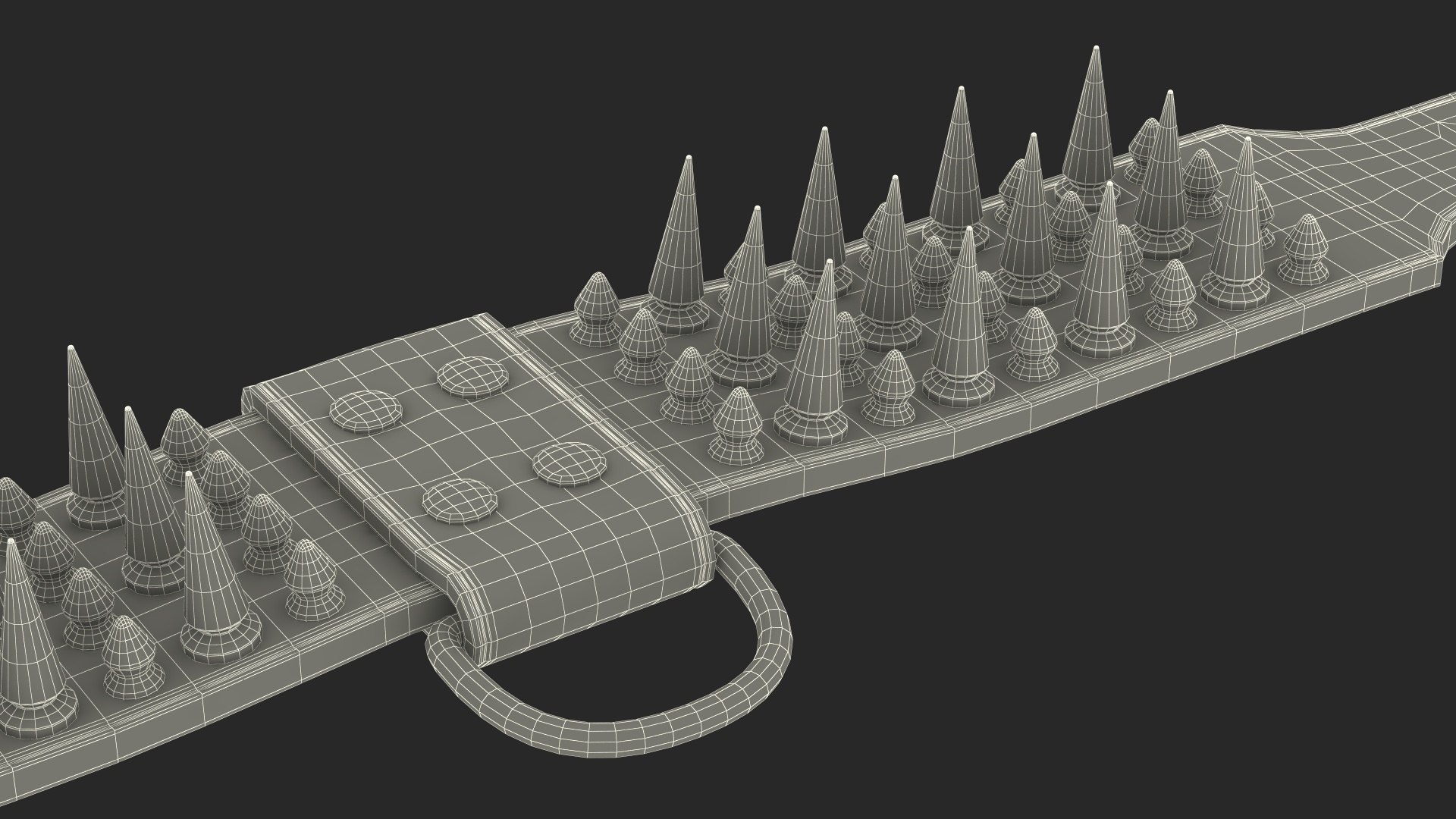 Leather Studded Collar Lying Brown 3D model - TurboSquid 2149115