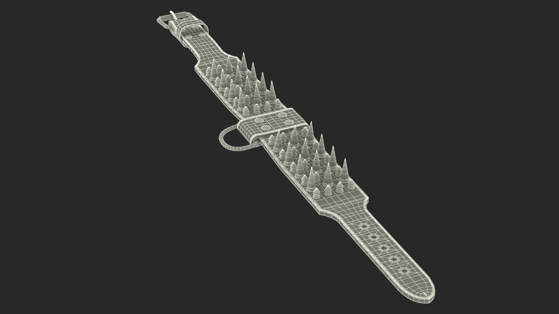 Leather Studded Collar Lying Brown 3D model - TurboSquid 2149115