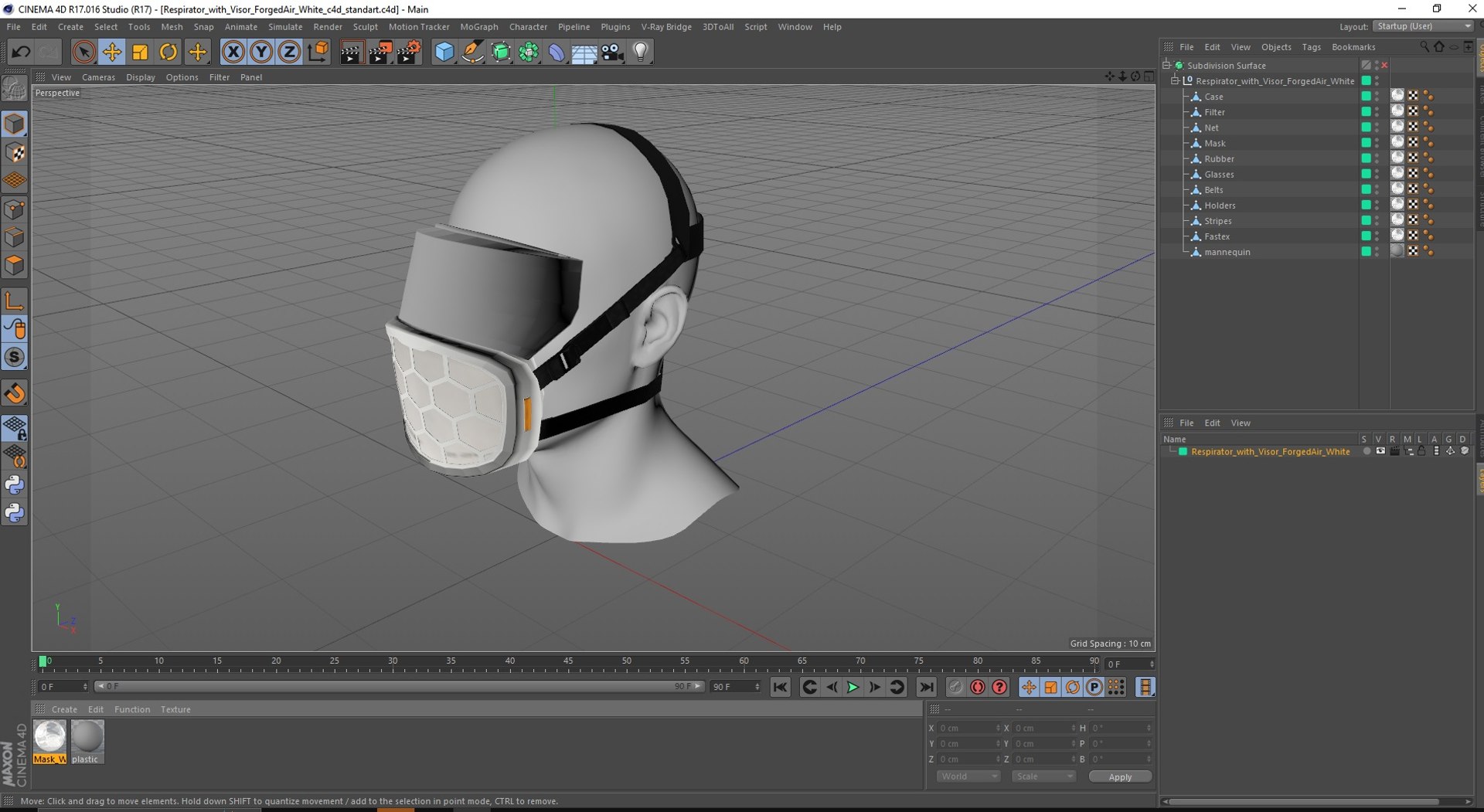 3D Respirator With Visor ForgedAir White Model - TurboSquid 2161848