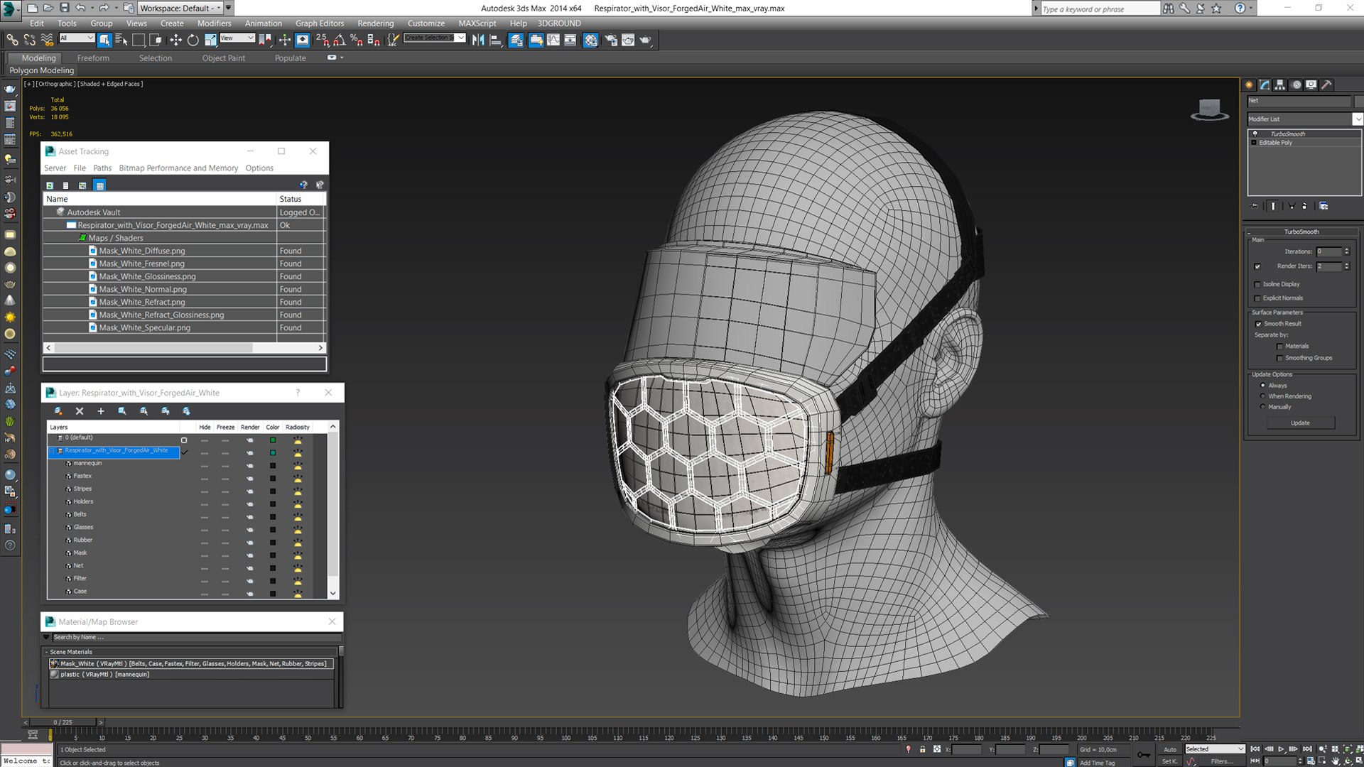 3D Respirator With Visor ForgedAir White Model - TurboSquid 2161848