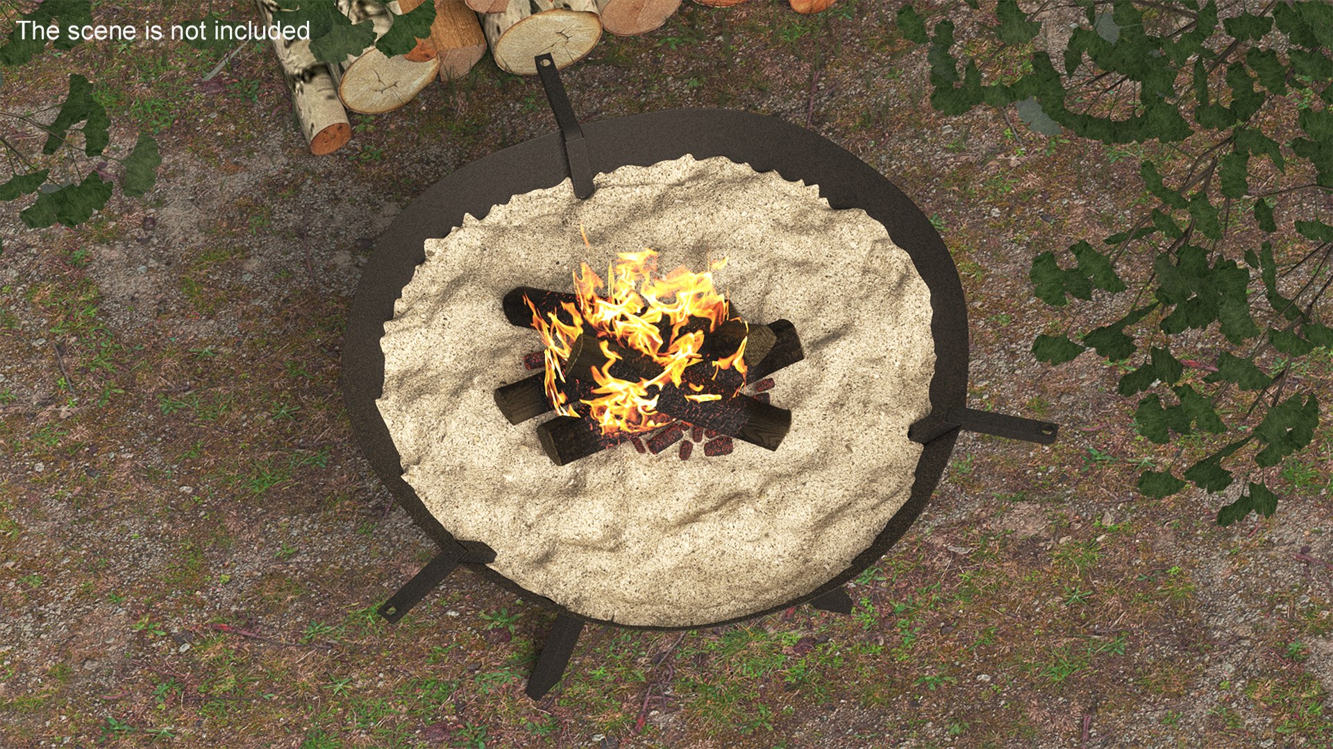 3D Fire Pit Cone With Bonfire Model - TurboSquid 2139747