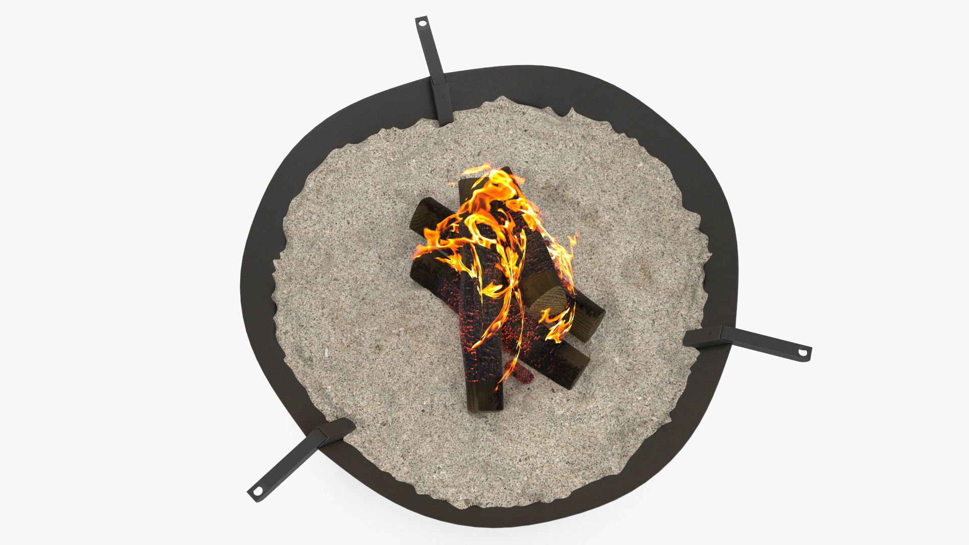 3D Fire Pit Cone With Bonfire Model - TurboSquid 2139747