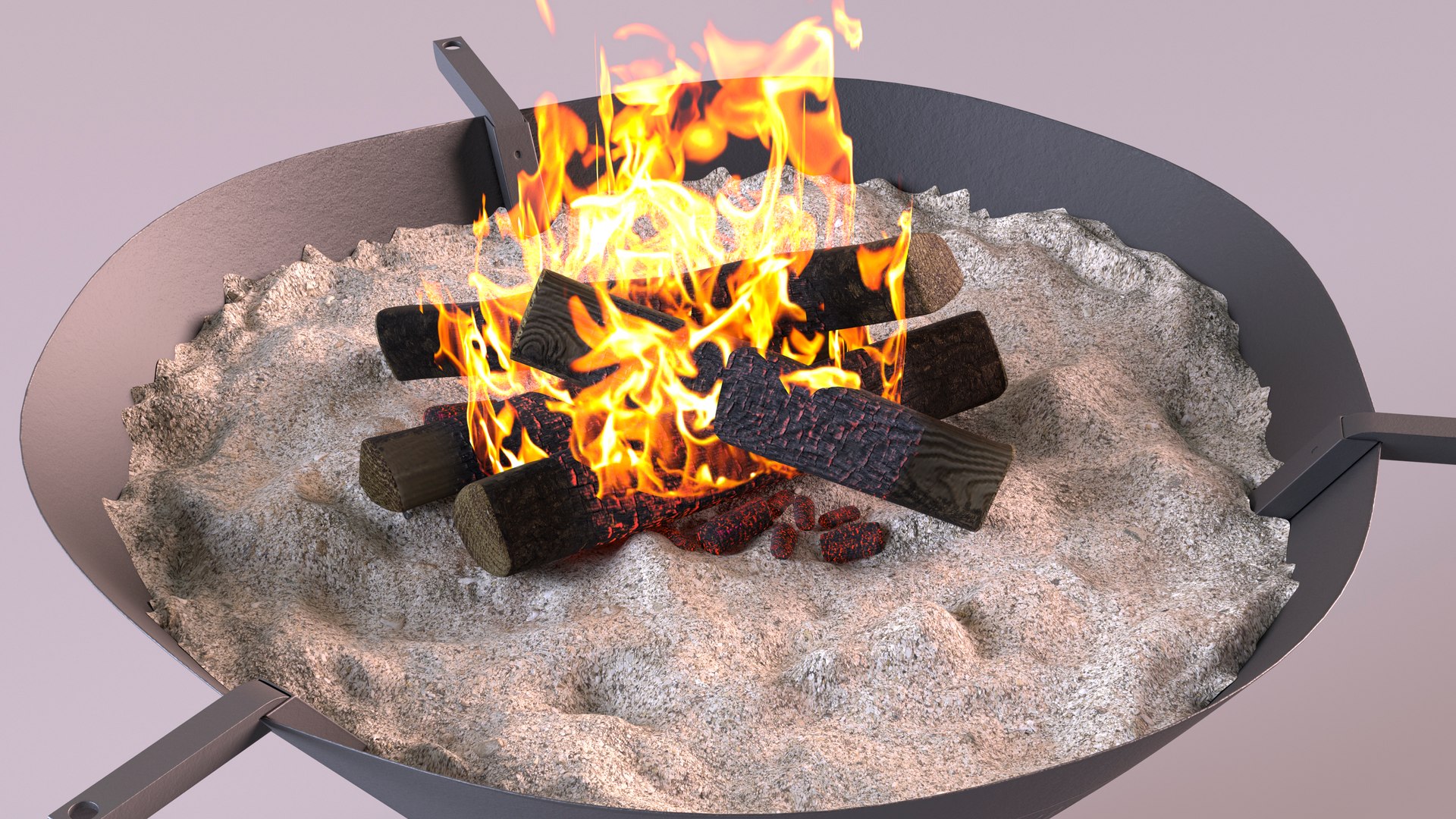 3D Fire Pit Cone With Bonfire Model - TurboSquid 2139747