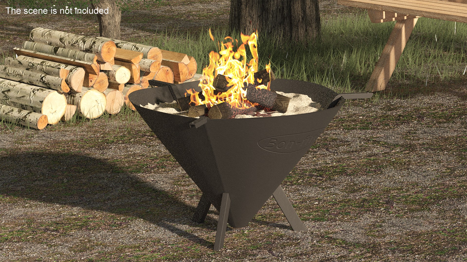 3D Fire Pit Cone With Bonfire Model - TurboSquid 2139747