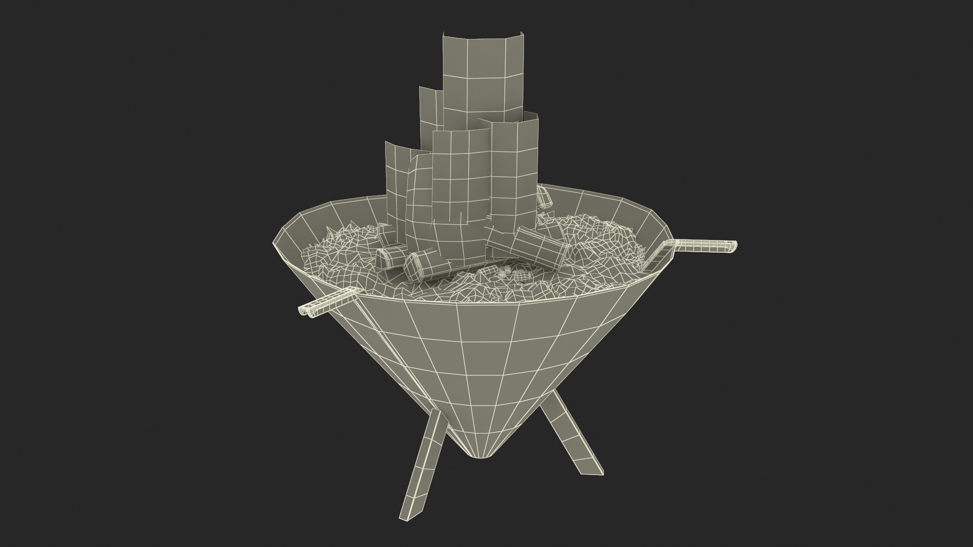 3D Fire Pit Cone With Bonfire Model - TurboSquid 2139747