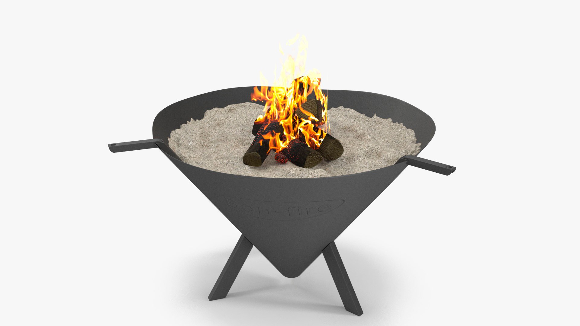 3D Fire Pit Cone with Bonfire model - TurboSquid 2139747